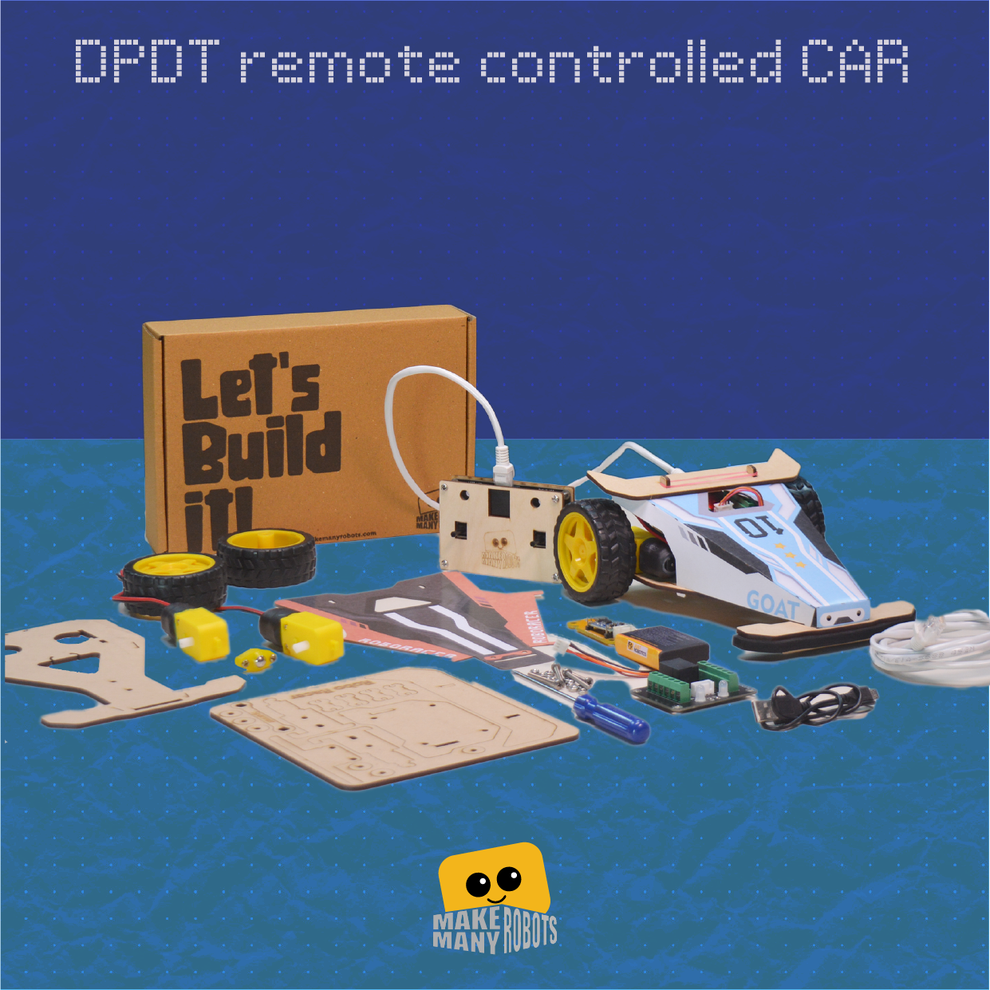Wired Remote-Controlled Robot Car Kit – Make Many Robots