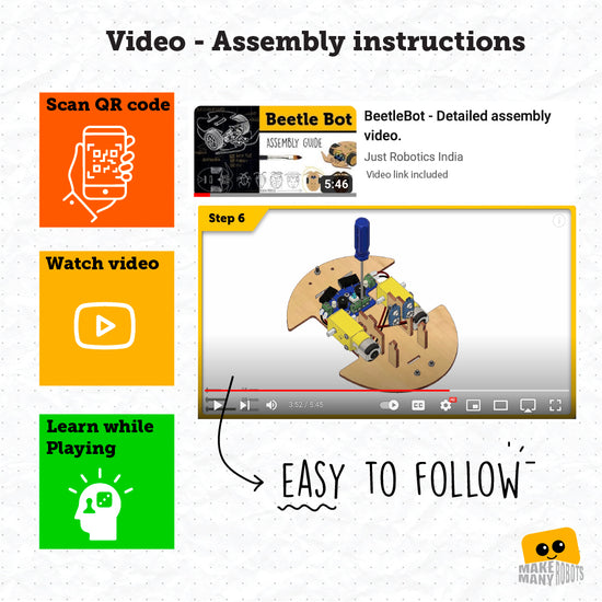 Beetle Bot - DIY Robot with 2 tactile antennas – Make Many Robots